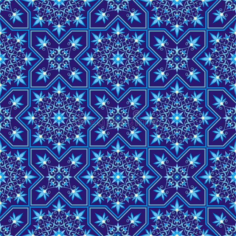 Arabesque sur un fond bleu illustration de vecteur. Illustration du ...