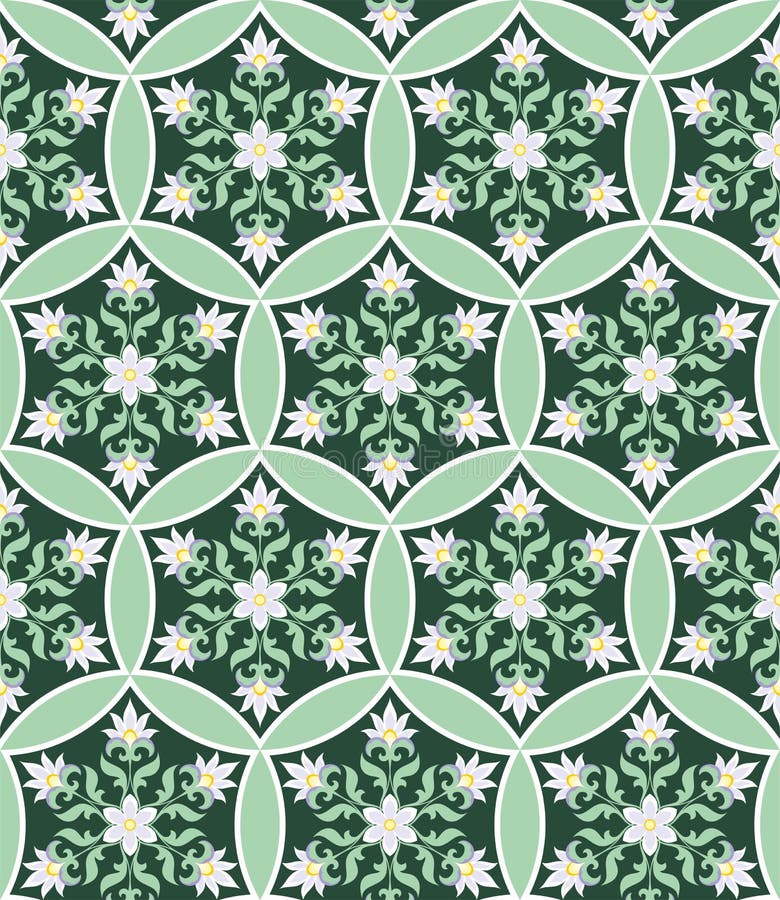 Arabesque sur un fond vert illustration de vecteur. Illustration du ...