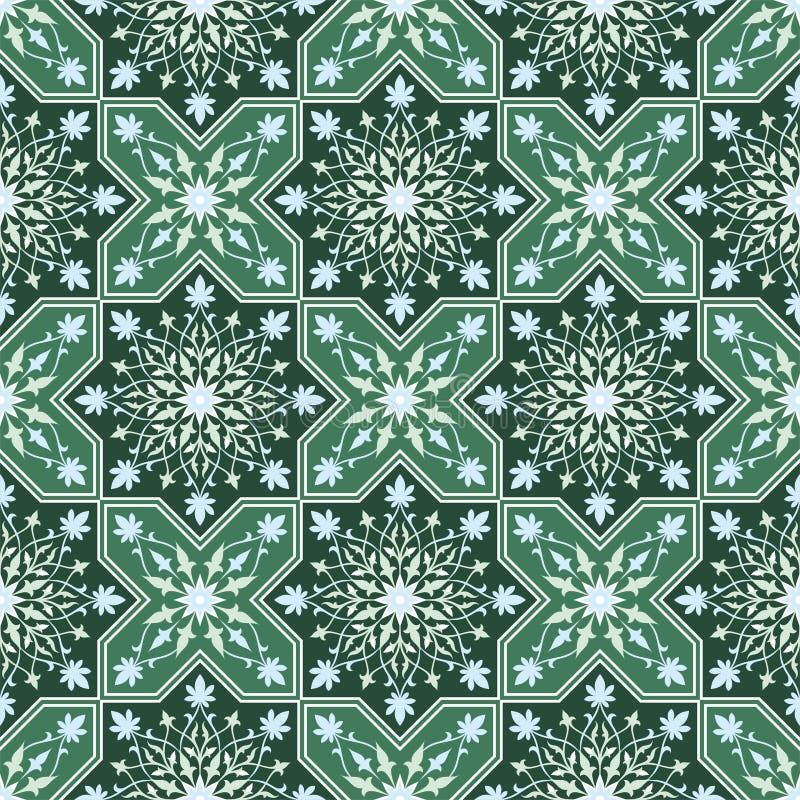 Arabesque sur un fond vert illustration de vecteur. Illustration du ...