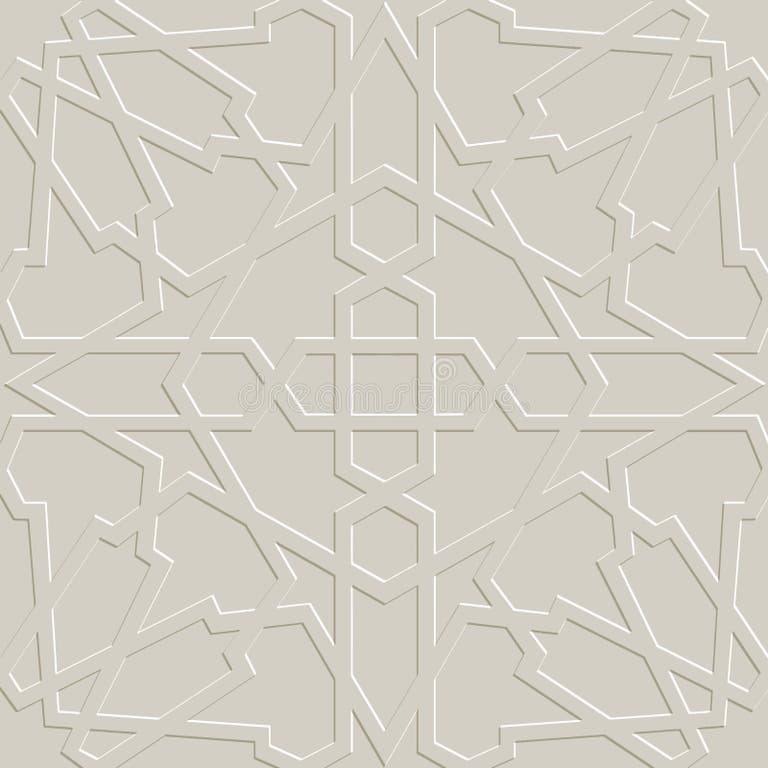 Arabesque Textured 3d Seamless Pattern. Islamic Arabian Style Embossed ...