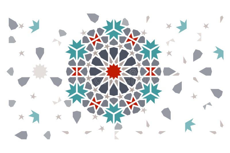 Arabesque Vector Round Tile Element. Stock Vector - Illustration of ...