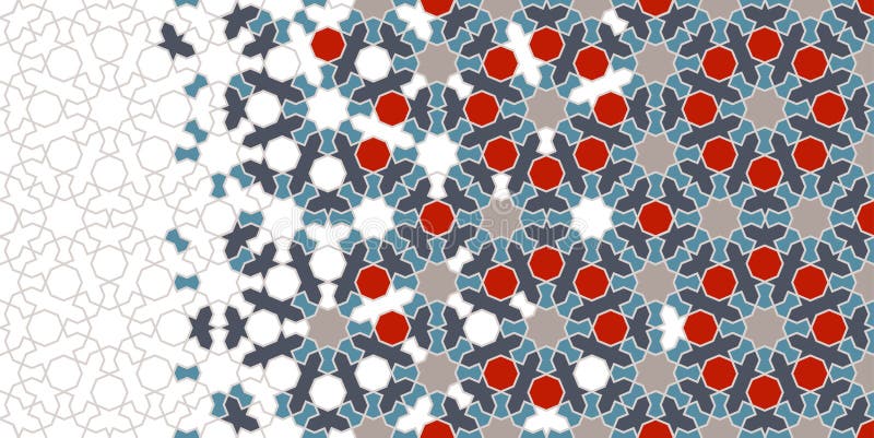 Arabesque Vector Seamless Border Pattern. Geometric Halftone Arabesque ...