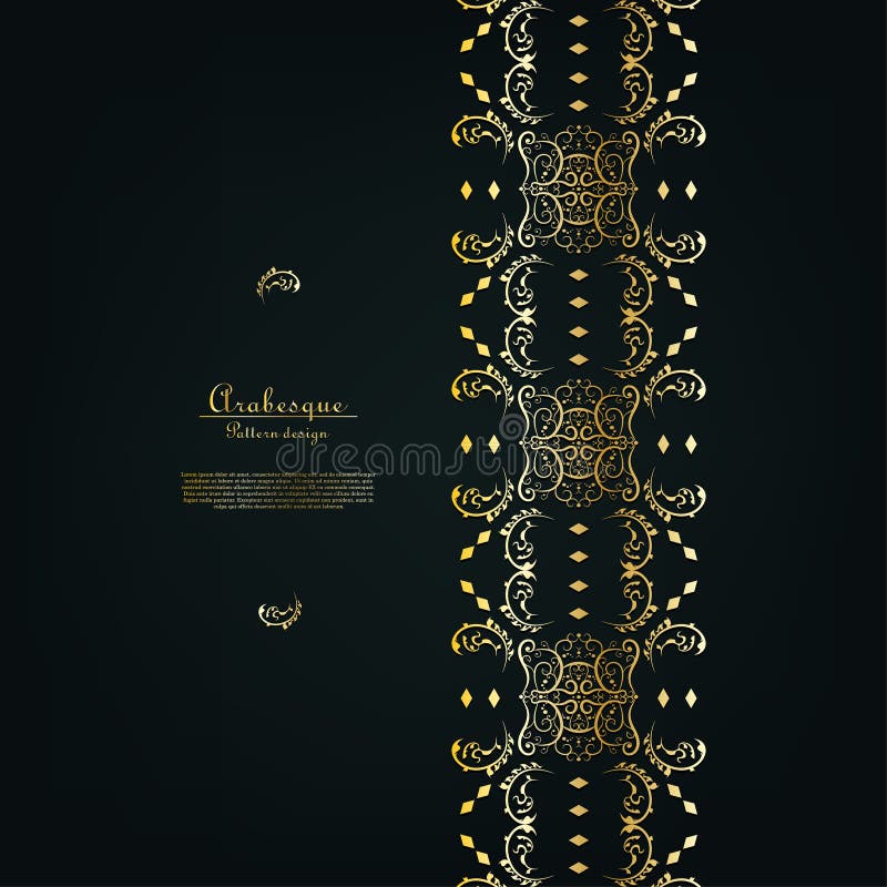 Arabesque Orient Element Gold Background Border Vector Stock Vector ...
