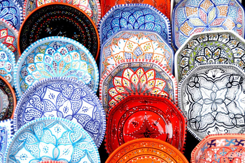 Arabesques, Colors and Creativity in Tunisian Ceramics Stock Photo ...