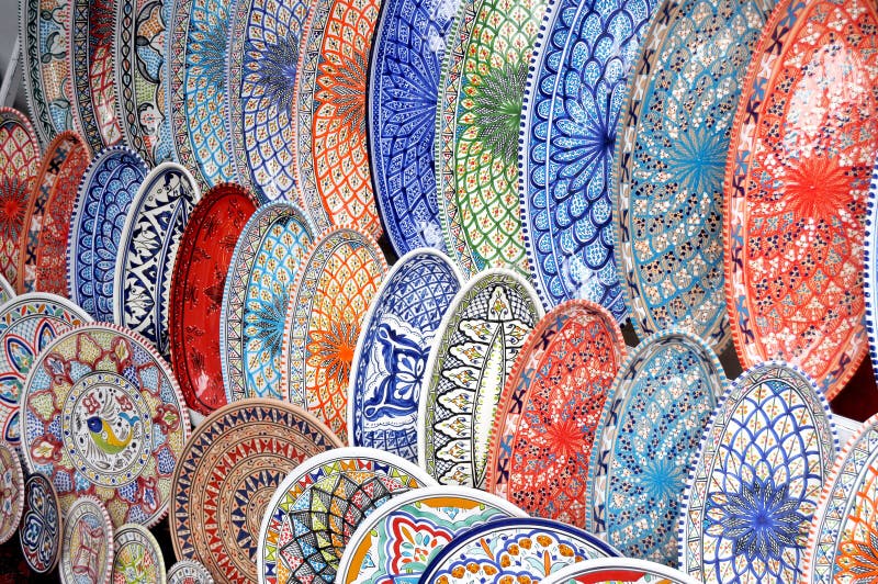 Arabesques, Colors and Creativity in Tunisian Ceramics Stock Photo ...