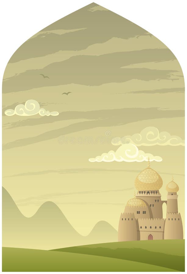 Arabian Background Vertical Stock Vector - Illustration of landscape ...