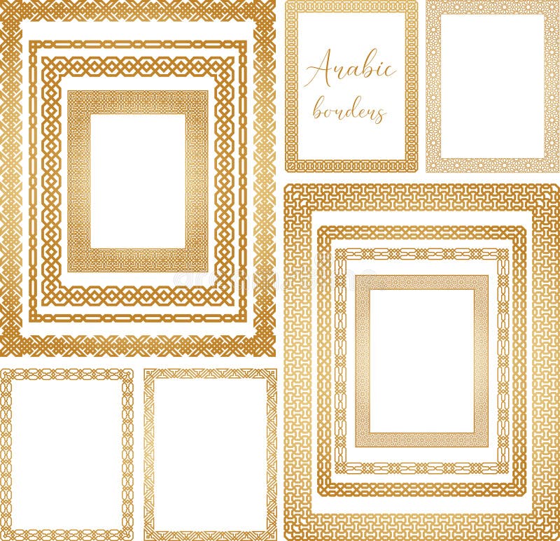 Arabian Borders Bundle Templates Stock Illustration - Illustration of ...