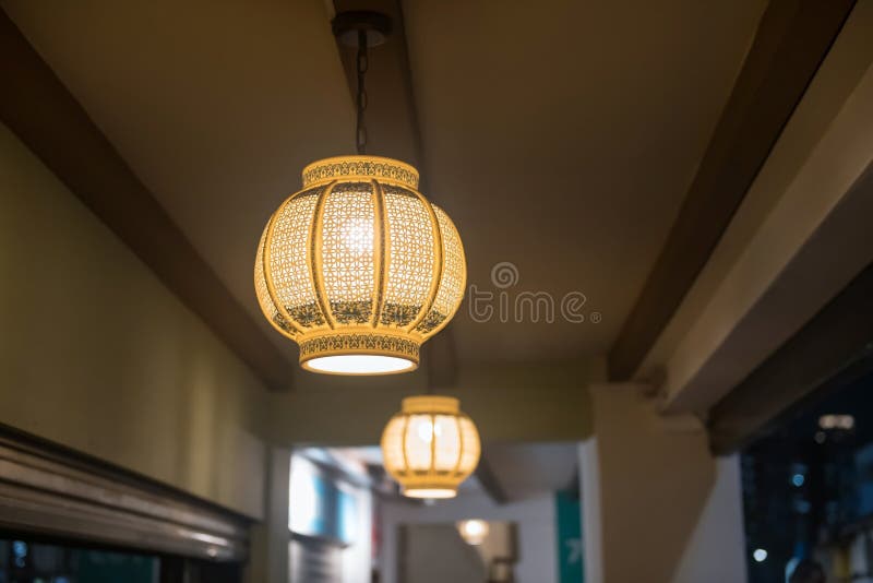 Arab Ceiling Lamp Light Up in Haji Lane, Bugis, Singapore Stock Image ...