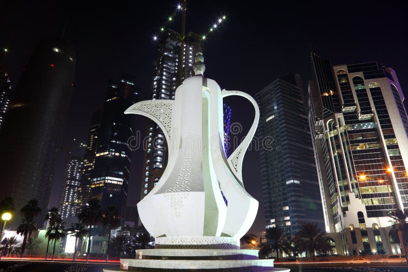 Arabian Coffee Pot in Doha stock image. Image of east - 26970293