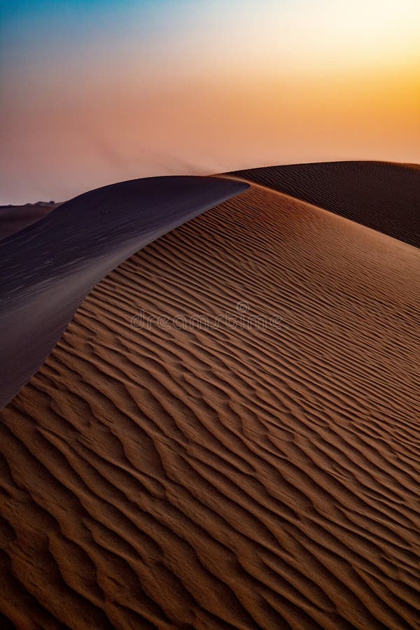 Arabian Desert Sunset in the Arabian Peninsula Stock Photo - Image of ...