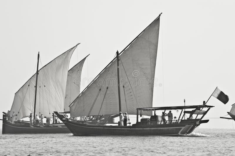 Arabian Dhow Sailing Out of the Mist Editorial Photography - Image of ...
