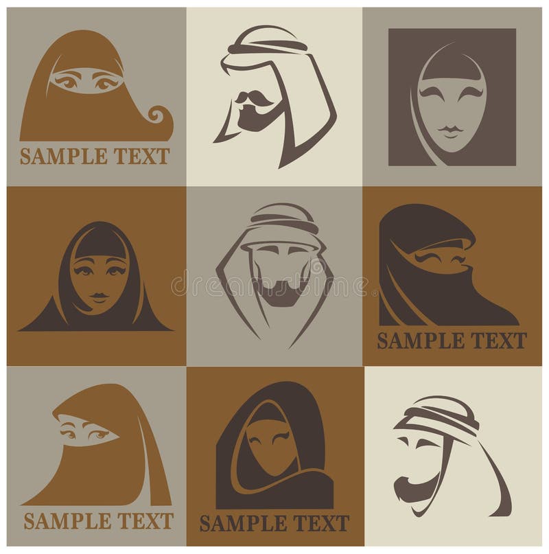 Arabian faces stock vector. Illustration of fashion, beauty - 62504970