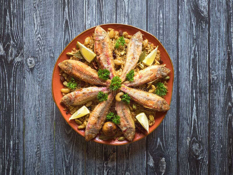 Arabian fish majboos stock photo. Image of majboos, onion - 12244678