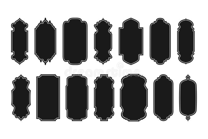 Arabian Frames and Border, Text Box, Islamic Label Stock Vector ...