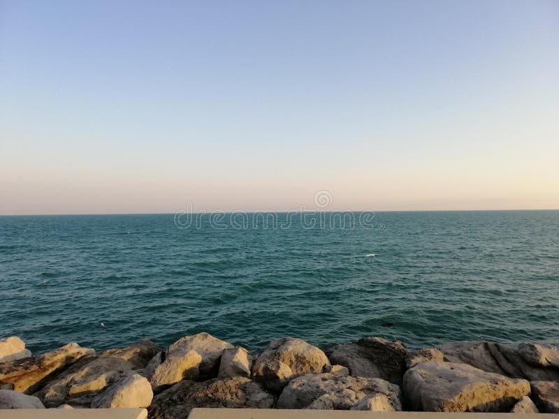 Arabian Gulf Sea of Kuwait stock image. Image of beach - 240099533