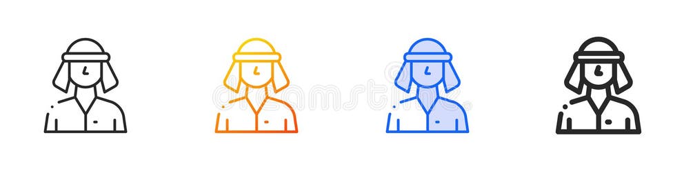 Arabian Icon.Thin Linear, Gradient, Blue Stroke and Bold Style Design ...