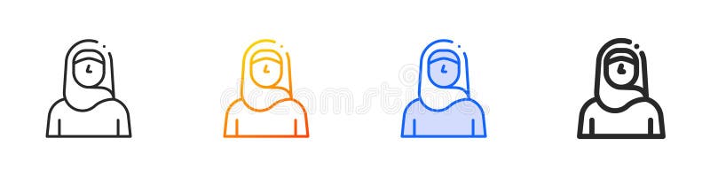 Arabian Icon.Thin Linear, Gradient, Blue Stroke and Bold Style Design ...