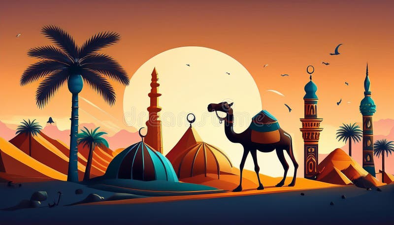 Arabian icons stock illustration. Illustration of magic - 355410442