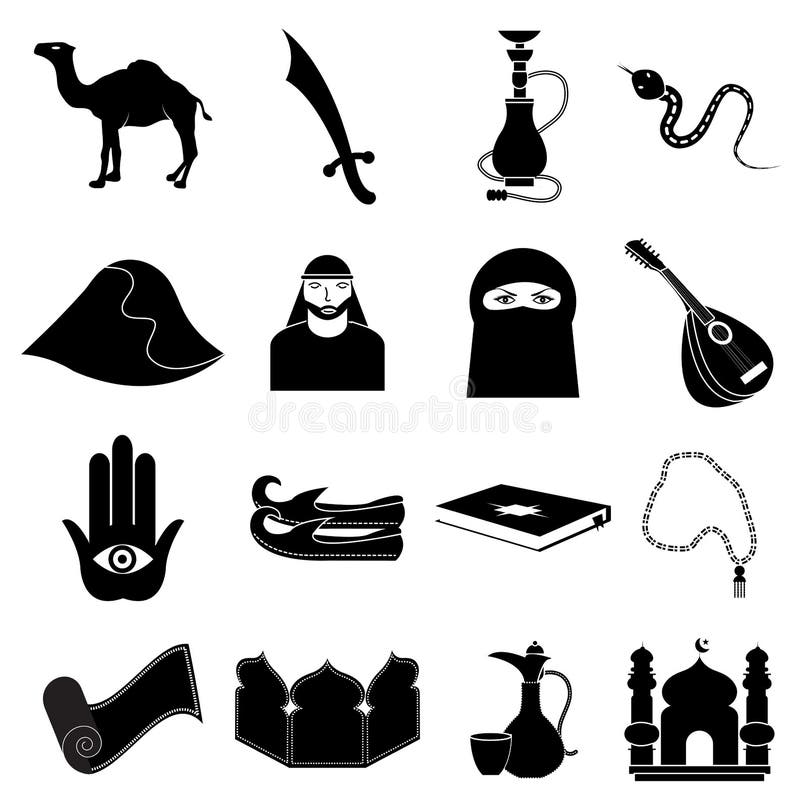 Arab countries icons stock vector. Illustration of pray - 24754690