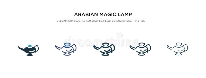 Arabian Magic Lamp Icon in Different Style Vector Illustration. Two ...