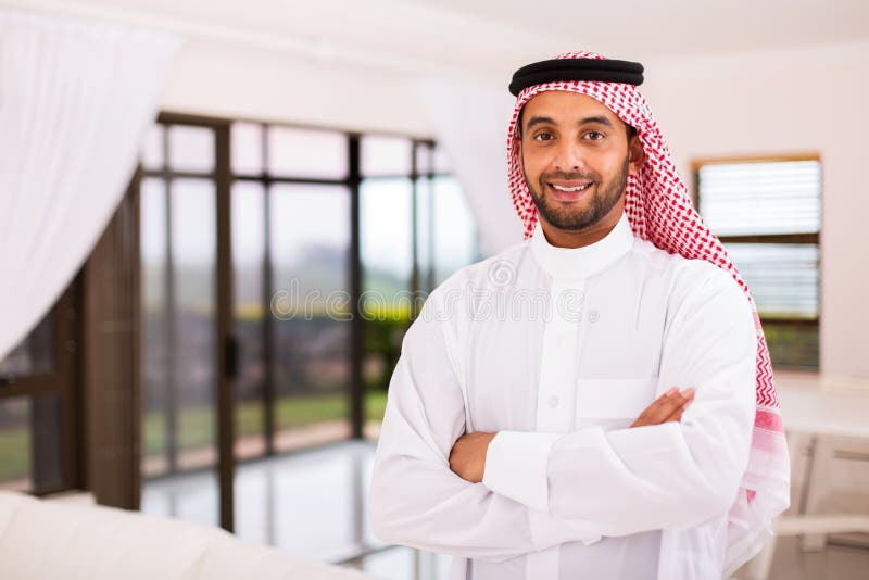 Arabic man standing stock photo. Image of headscarf, ethnic - 31003312