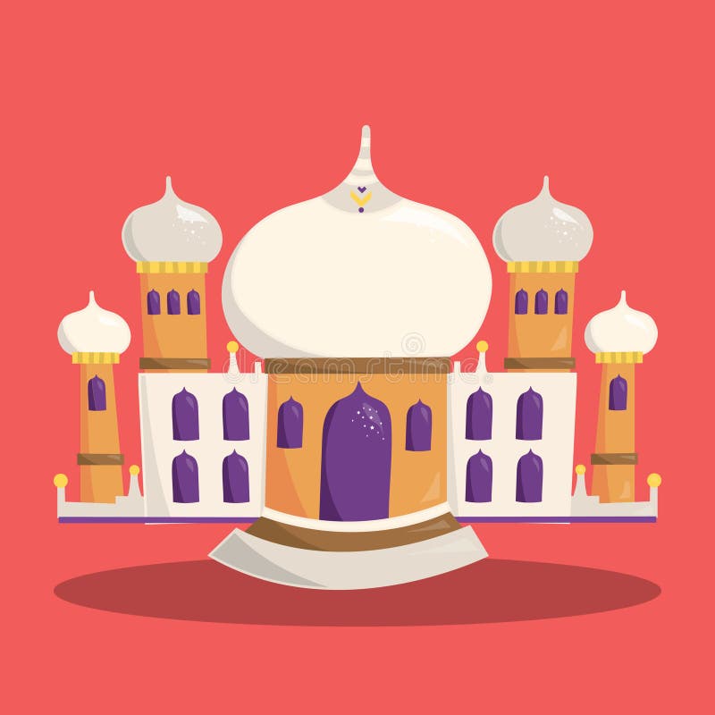 Night Mosque Background Ramadhan Kareem Stock Vector - Illustration of ...