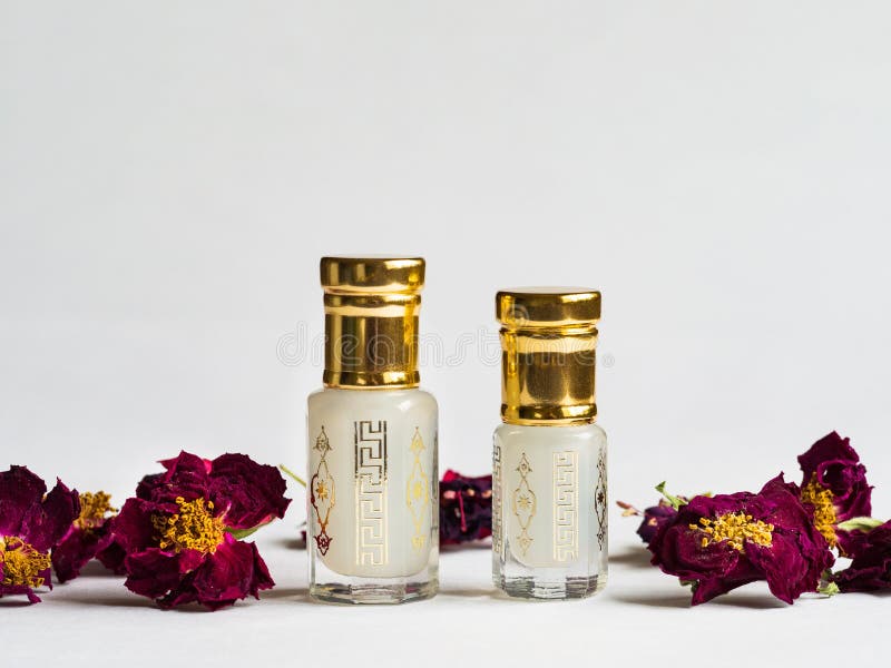 Arabian Oud Attar Perfume in Mini Bottles Stock Photo - Image of beauty ...