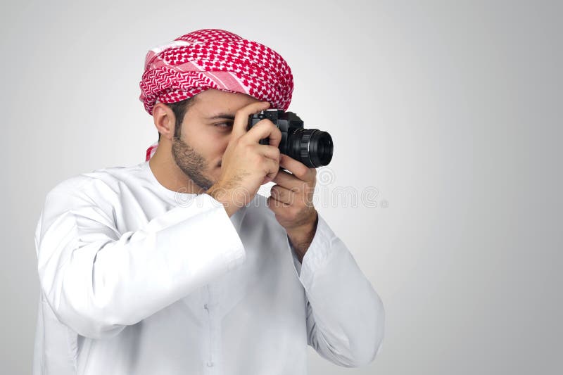 Arabian Photographer Taking Pictures Stock Image - Image of emirates ...