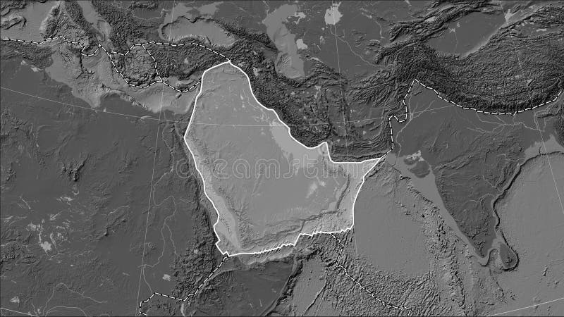 Arabian Plate, Arabian Peninsula Minor Tectonic Plate, Gray Tectonic ...