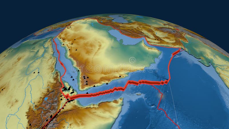 Arabian Plate Extruded - Natural Earth Stock Illustration ...