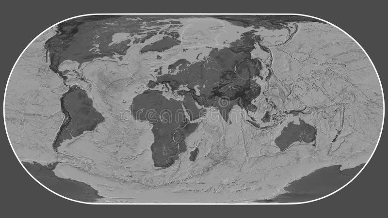 Arabian Plate - Global Map. Eckert III. Bilevel Stock Illustration ...