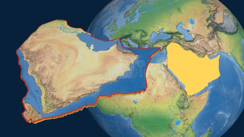 Arabian Plate Presented - Natural Earth Stock Illustration ...