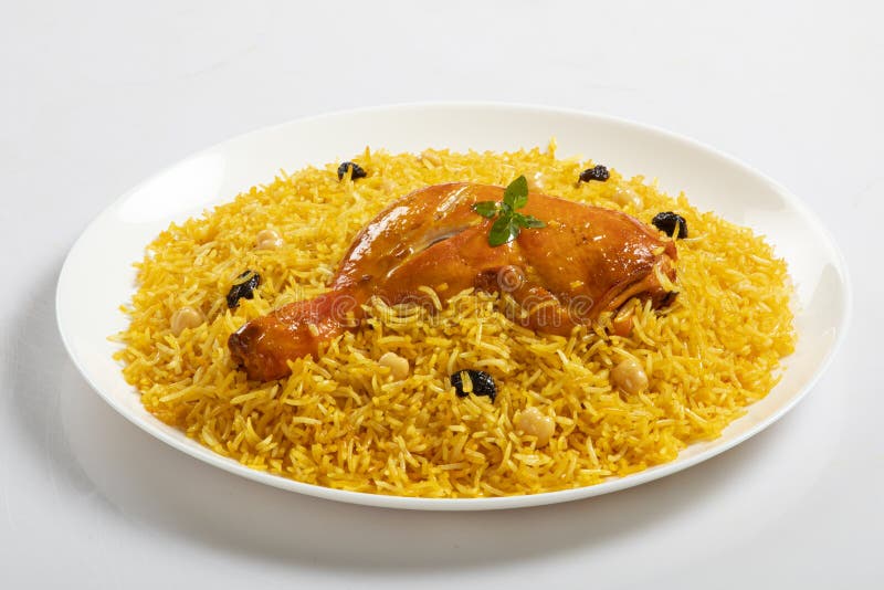 Arabian Platter Kabab Rice Isolated on White Stock Photo - Image of ...