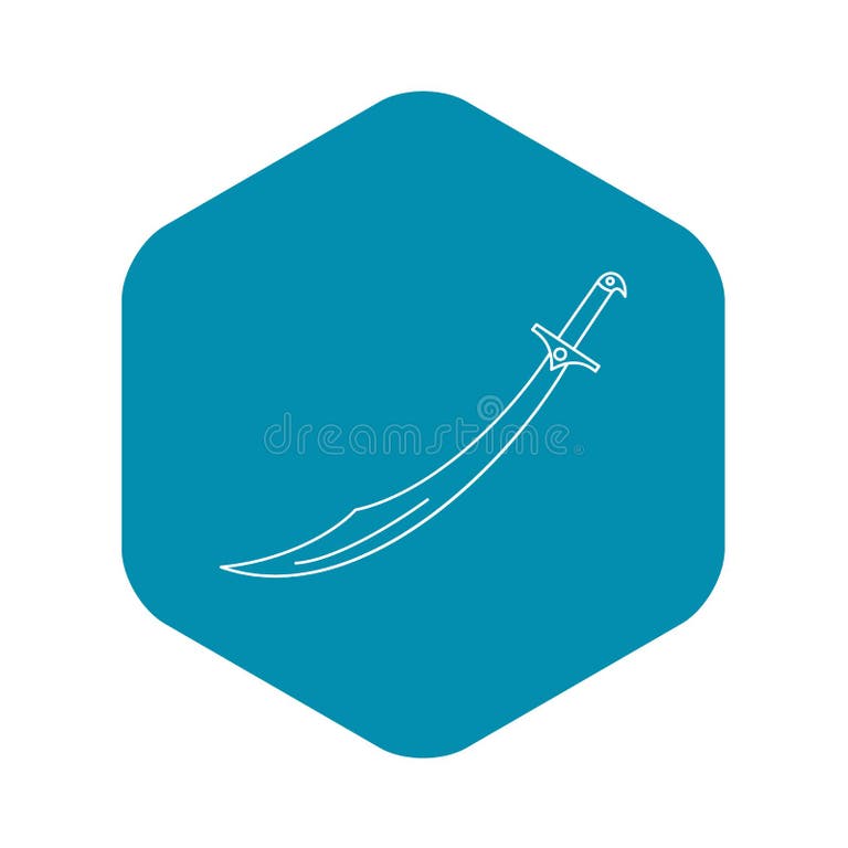 Arabian Scimitar Icon, Outline Style Stock Vector - Illustration of ...