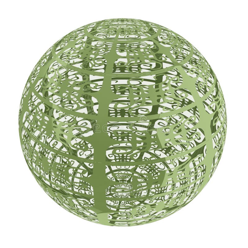Arabic Abstract Glossy Dark Green Geometric Sphere Stock Illustration ...