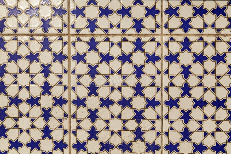 Arabic Abstract Pattern on a Tile, Seamless Tile Background, Blue ...