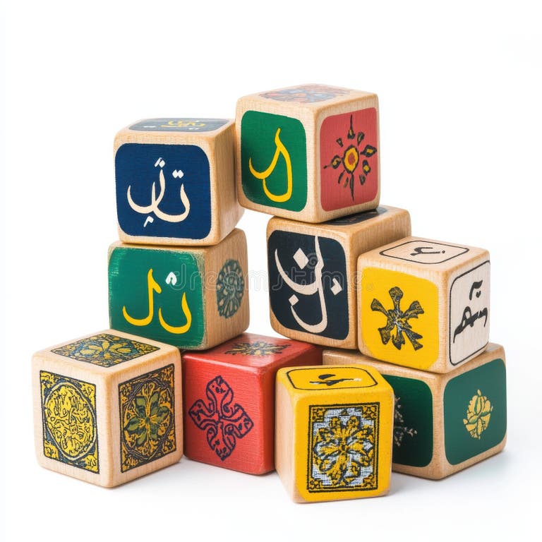 Colorful Arabic Alphabet Learning Blocks for Children Isolated on White ...