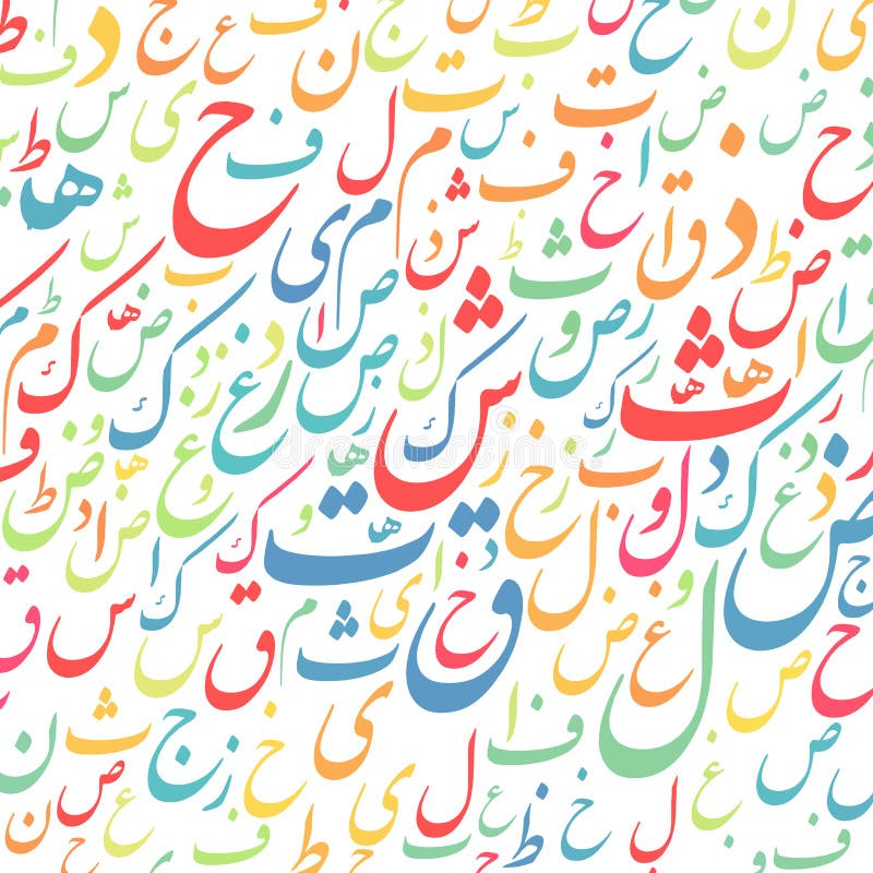 Arabic Alphabet Texture Background Stock Illustration - Illustration of ...