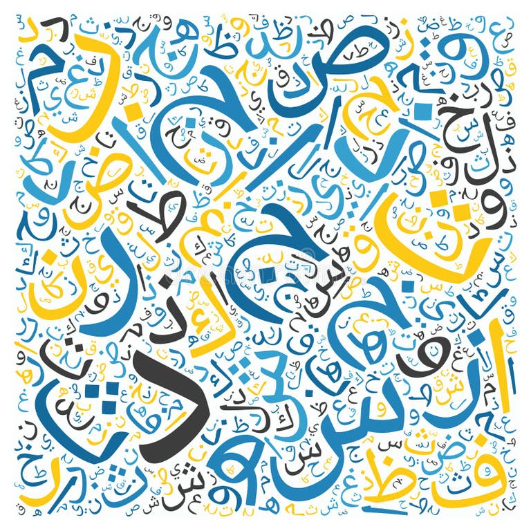 Arabic Alphabet Texture Background Stock Illustration - Illustration of ...