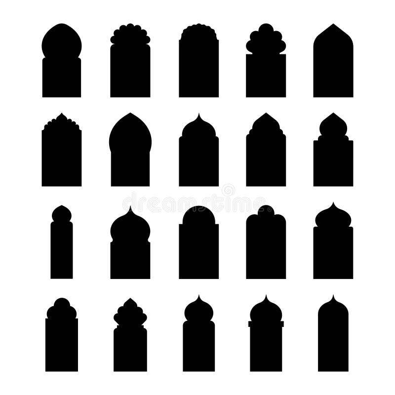 Arabic Arch Windows and Doors Vector Set Stock Illustration ...