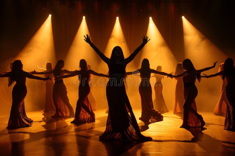 Arabic Belly Dance Class Concept Stock Photo - Image of zills, posture ...