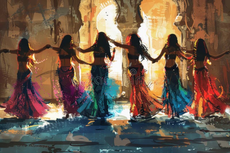 Arabic Belly Dance Class Concept Stock Photo - Image of grace, fusion ...