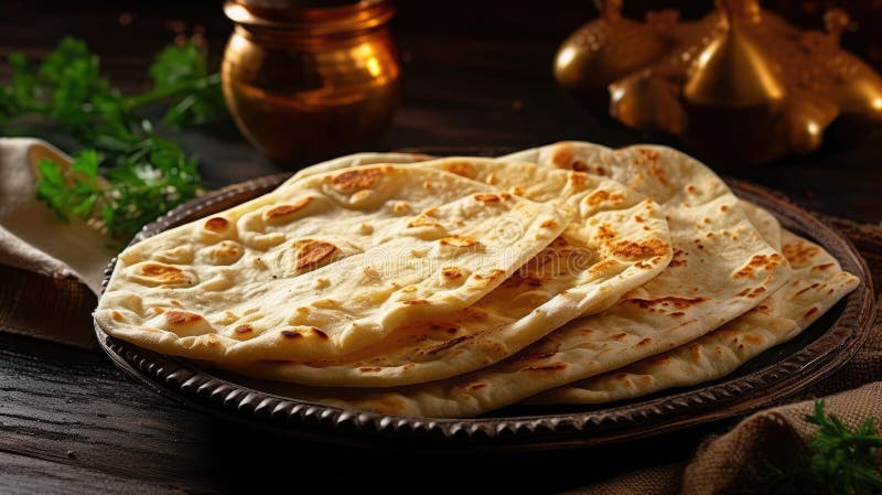 Arabic Bread. Flat Pita Bread Stock Illustration - Illustration of ...