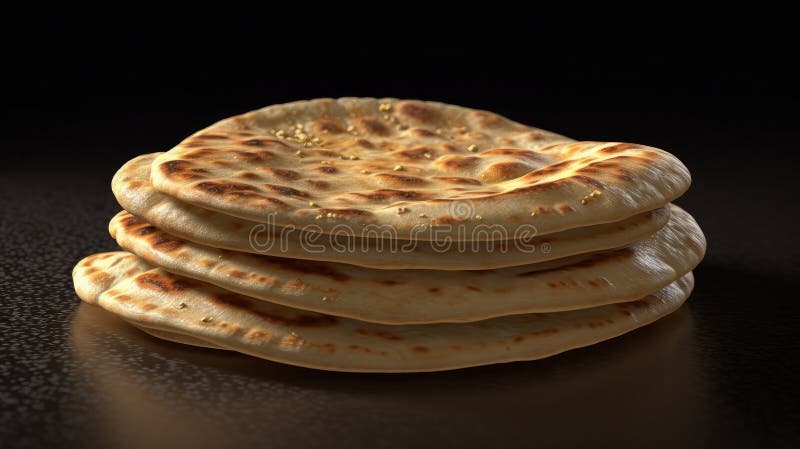 Arabic Bread. Flat Pita Bread Stock Illustration - Illustration of meal ...