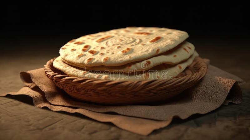 Arabic Bread. Flat Pita Bread Stock Illustration - Illustration of ...