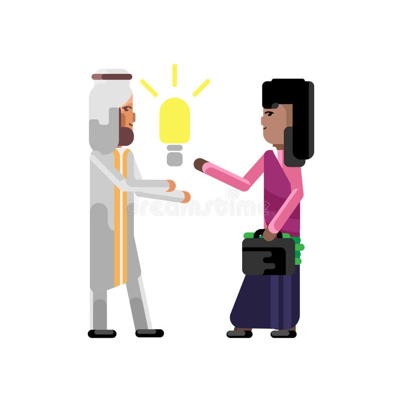 Arabic Businessman Holding Idea Light Bulb Stock Vector - Illustration ... Arabic Businessman Holding Idea Light Bulb Stock Vector - Illustration ...