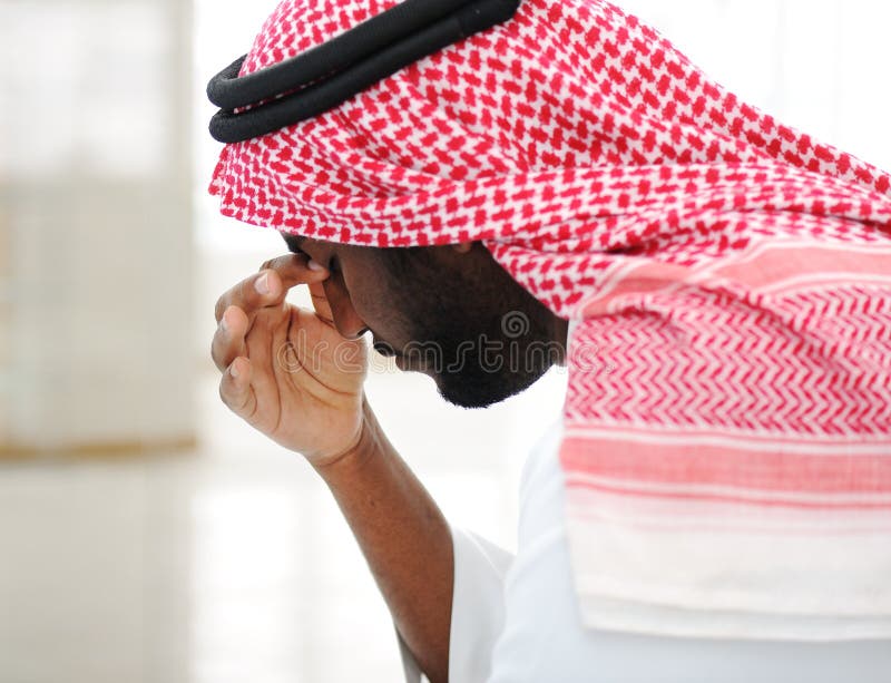 Arabic Businessman Stressed Stock Photo - Image of arabian, concern ...