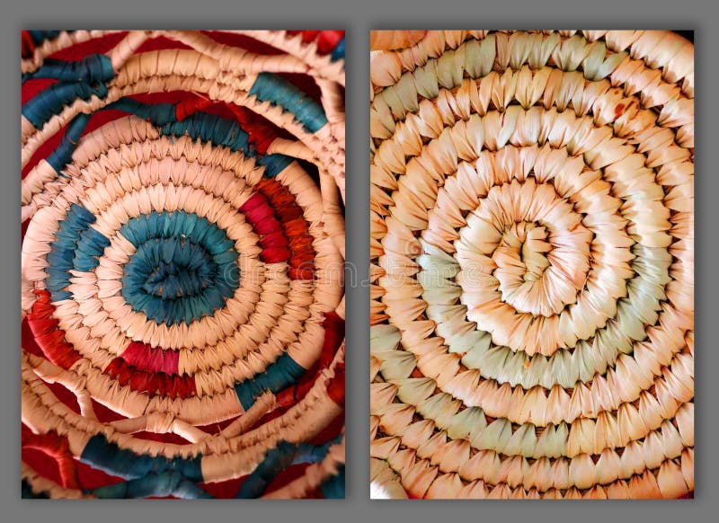 A Bowl of Egyptian Folklore Made of Colored Palm Fronds Stock ...