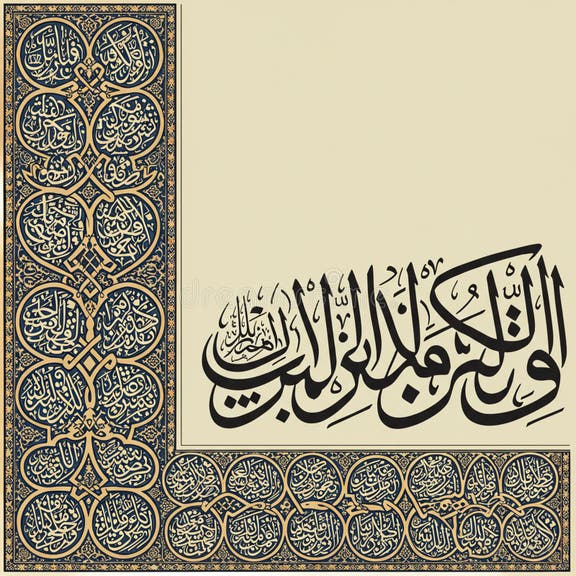 Arabic Calligraphy Artwork Features Ornate, Intertwining Script on a ...