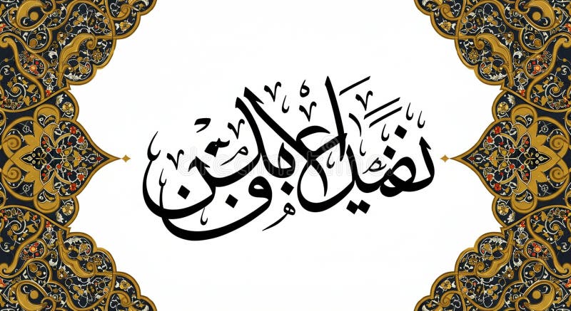 Arabic Calligraphy Artwork Featuring Elegant, Flowing Script Centered ...